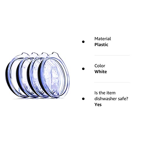 4 Wine Tumbler Lids 12 oz Spill Proof - 2.9 Inch Diameter - No Leak Splash Proof Replacement Silicon Slider Locking Closure, 4 Lids For Tumbler Open Close by C&Berg
