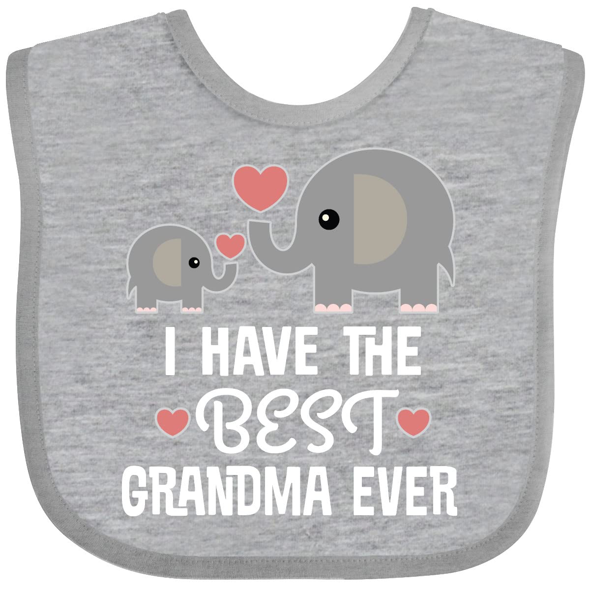 inktastic Grandchild Best Grandma Ever Baby Bib Heather Grey 29ce0