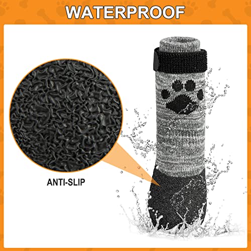 KOOLTAIL Anti Slip Dog Socks - Outdoor Dog Boots Waterproof Dog Shoes Paw Protector with Strap Traction Control for Hardwood Floors