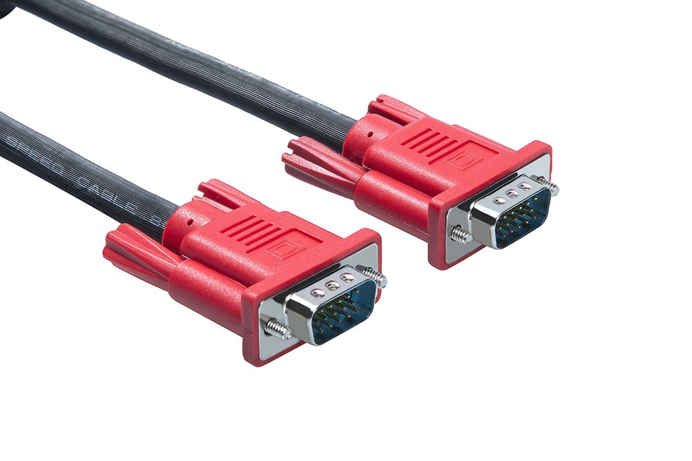 DTech 25ft VGA Cable Male to Male Connector with Dual Ferrite Cores 15 Pin SVGA Cord for Computer Monitor Laptop Projector (25 Feet, Black)