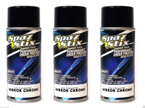 Spaz Stix 3X SZX10009 COMBO SAVING Ultimate Mirror Chrome Aerosol Paint RC Lexan