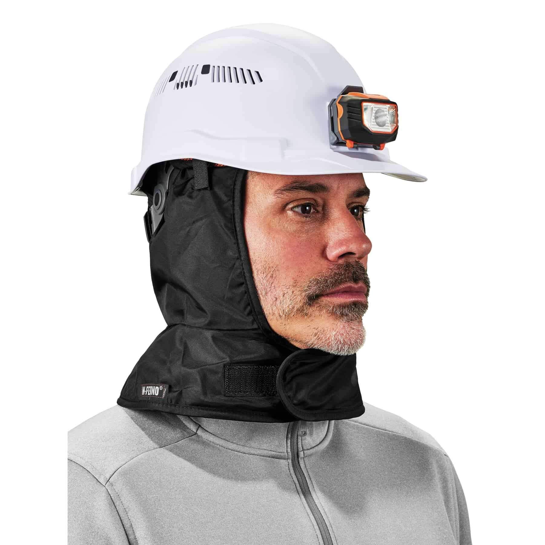 Ergodyne mens Shoulder Length Hard Hat Liner, Black, One Size US, 1 Count (Pack of 1)