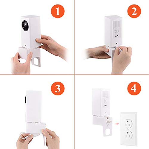 Wall Mount Compatible with Wyze Cam 1080p HD Camera, Compatible with Wyze Cam Pan, 360 Degree Swivel AC Outlet Wall Plug Mount Stand Holder Bracket (2 Pack)