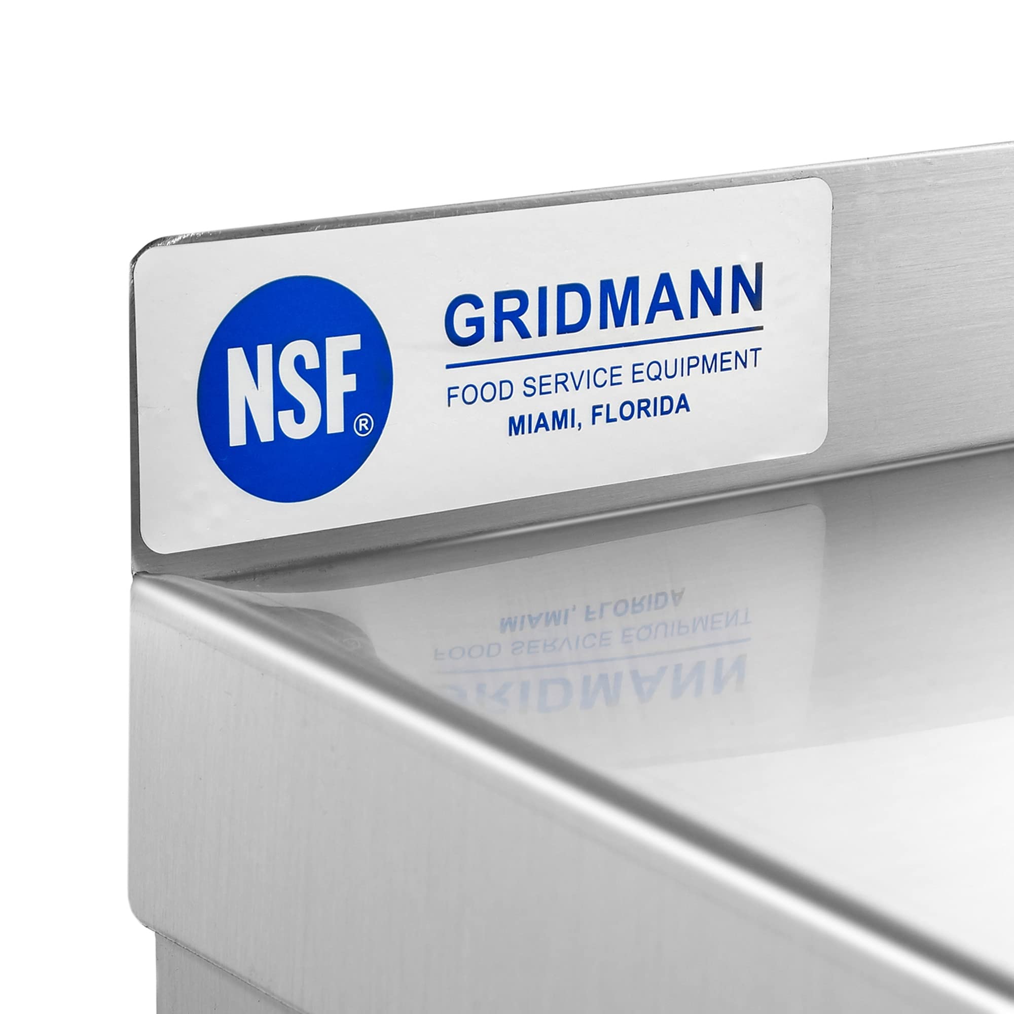 GRIDMANN 12" x 36" Stainless Steel Wall Mount Shelf with Backsplash, Commercial Grade - NSF Certified 18 Gauge Shelving for Restaurant, Kitchen, Utility Room, Garage