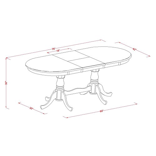 East West Furniture PLDO9-WHI-W, 9-pieces