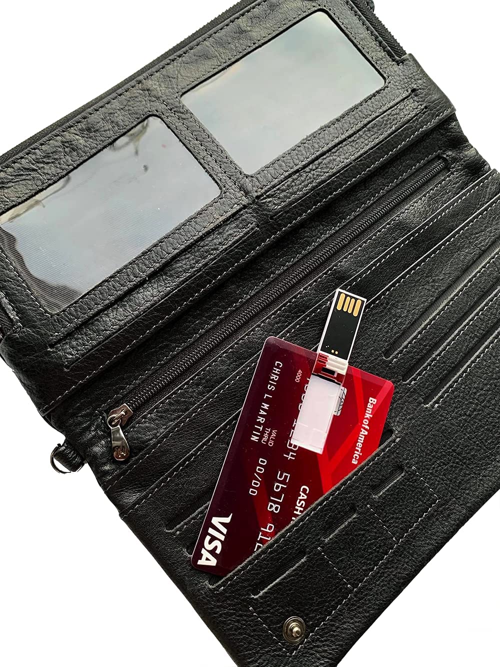 USB Flash Drive 64GB Thumb Drive High Speed USB Drive USB 2.0 Memory Stick Credit Card Design Waterproof