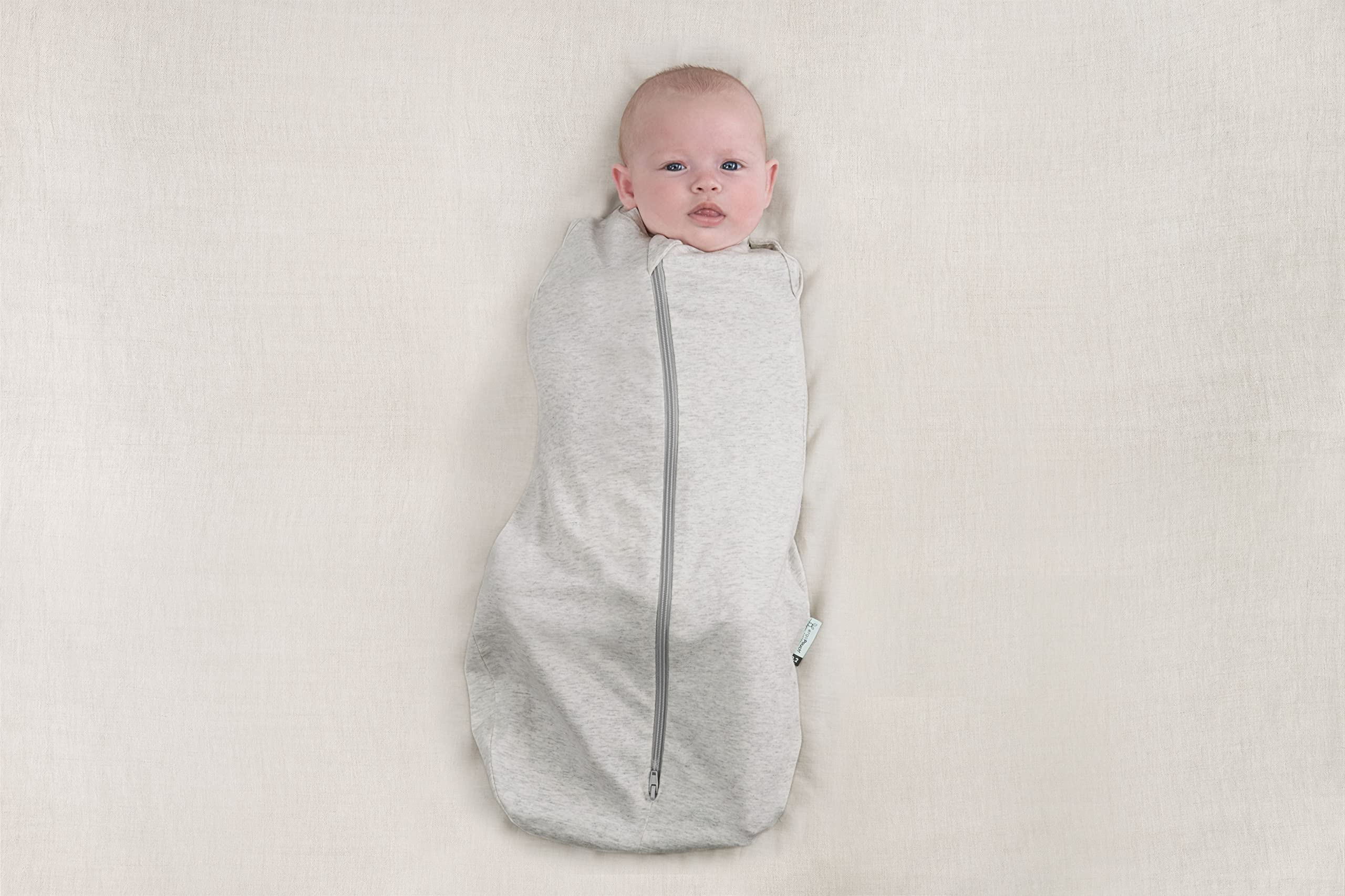 ergoPouch 0.2 TOG Cocoon Baby Sleep Sack 0-3 Months, Swaddle Sleeping Bag, Temperature Control Wearable Blanket (Grey Marle)