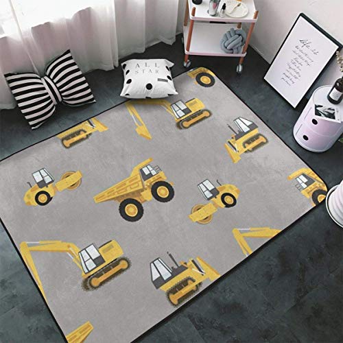NiYoung Construction Trucks Area Rugs, Bedroom Living Room Kitchen Mat, Children Play Rug Carpet Bath Mat, Throw Rugs Carpet Yoga Mat