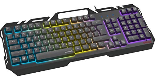 Speedlink ORIOS Metal Gaming Keyboard with RGB LED Lighting, Anti-Ghosting, 12 Multifunctional Keys for PC, Black