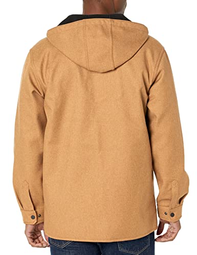 Carhartt Men's Rain Defender Relaxed Fit Heavyweight Hooded Shirt Jacket, Oiled Walnut Heather, X-Large