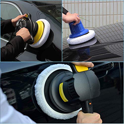 KingBra Car Polisher Pad Bonnet (7 to 8 Inch), 5Pcs Wool Polishing Bonnet Orbital Buffing Pad Cover Waxer Bonnet for Car Polisher