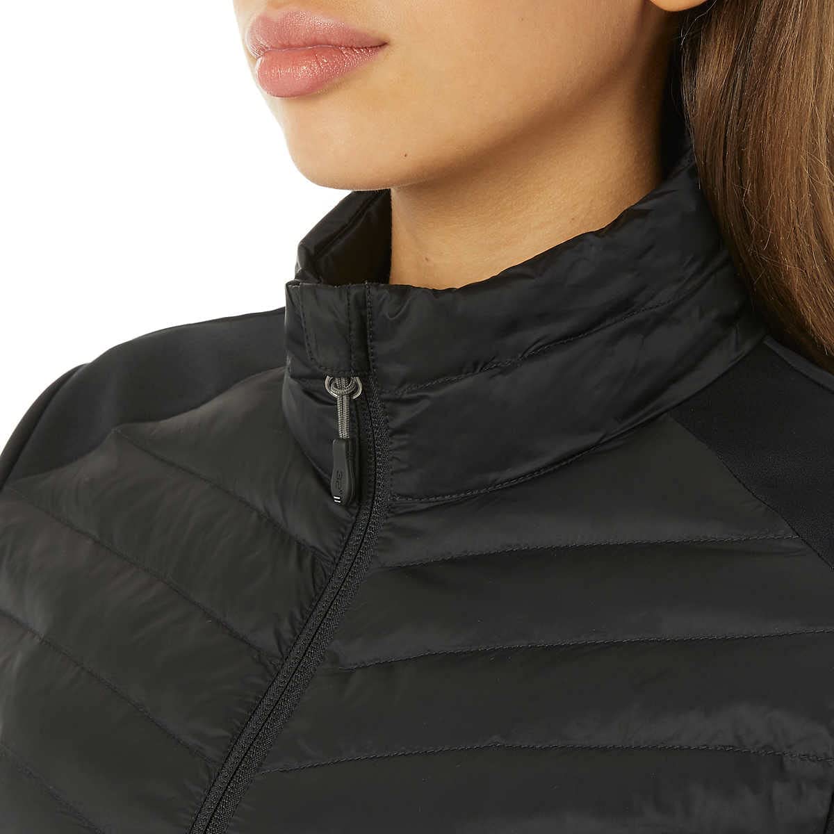32 Degrees Womens Mixed Media Jacket (Black, Medium)