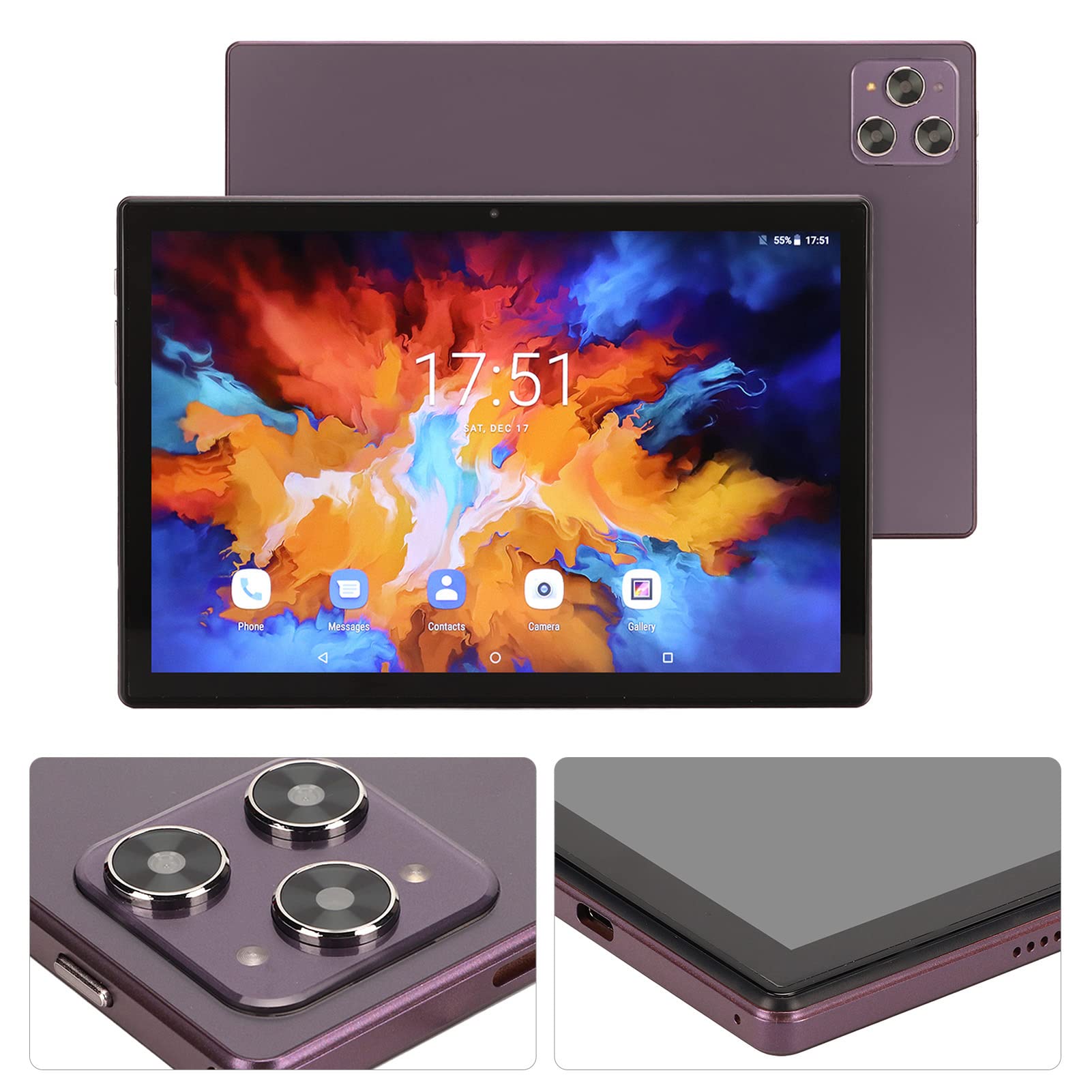 AMONIDA 4G Call Tablet, 2.4G 5G WiFi 100-240V 8GB 128GB 1920x1200 Resolution 10.1in Writing Tablet for Android 11 (US Plug) (AMONIDAp25xe9cih4-12)