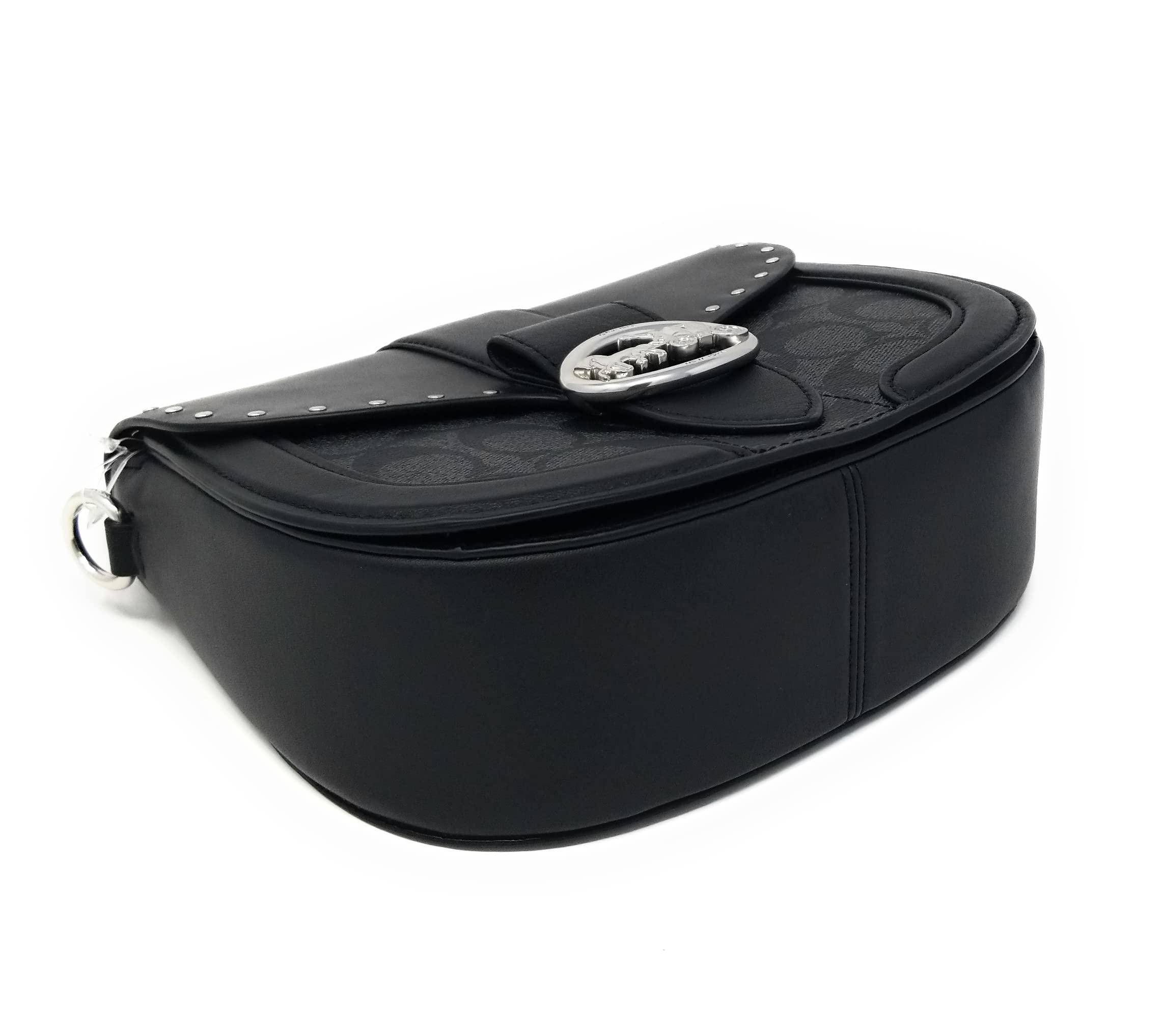 COACH Women's Georgie Saddle Bag (Black Graphite)