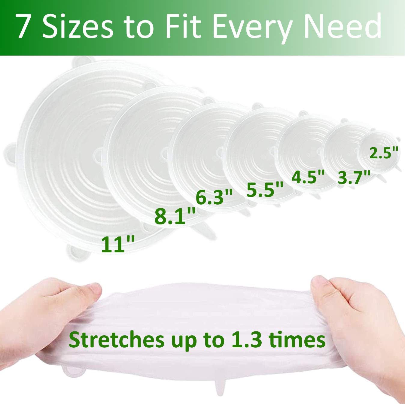 altCookingHub Silicone Stretch Lids, 6-Pack of Same Size 5.5 Inch Lids, BPA Free, Leakproof Reusable Silicone Lids for Various Shapes of Containers and Food Covers