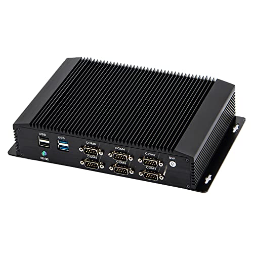 HUNSN Industrial PC, Fanless Mini Computer, Windows 11 or Linux Ubuntu, 4G, WOL, Watchdog Supported, I3 6006U 6157U, IM06, 2 x LAN, GPIO, 6 x COM RS232 422 485, 8G RAM, 128G SSD