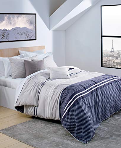 Lacoste Smash Cotton Comforter Set, Blue, Full/Queen
