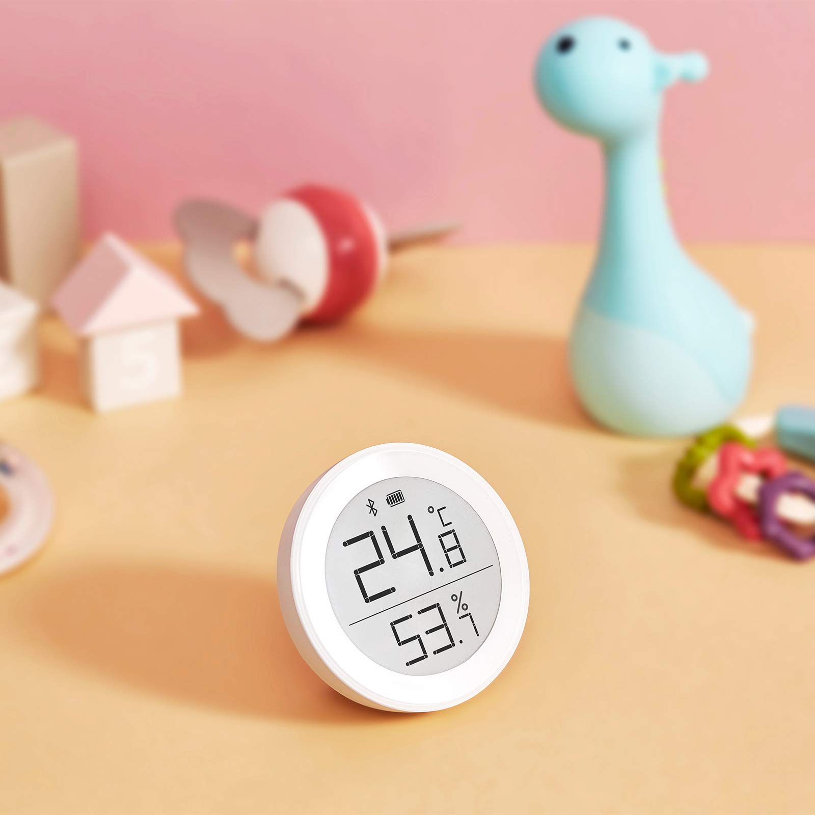 Qingping Digital Bluetooth Thermometer Hygrometer, Accurate Temperature Humidity Monitor, Indoor Smart Temperature Sensor and Humidity Gauge with E Ink Display, 30-Day Free Data Storage for Home