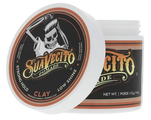 Suavecito Pomade Firme Clay 4 oz, 1 Pack - Strong Hold Hair Clay For Men - Low Shine Matte Hair Clay Pomade For Natural Texture Hairstyles