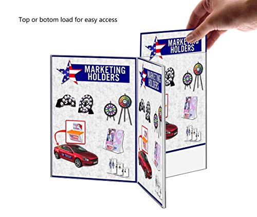 Marketing Holders Multi Panel Sign Holder 5" x 7" Pack of 10 Public Notice Stand Nameplate Directions Maps Frame Clear Acrylic Table Tent Graphic Image Party Venues Celebrations Announcements