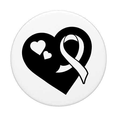 Lung Cancer Awareness Ribbons Mobile Stand PopSockets PopGrip: Swappable Grip for Phones & Tablets