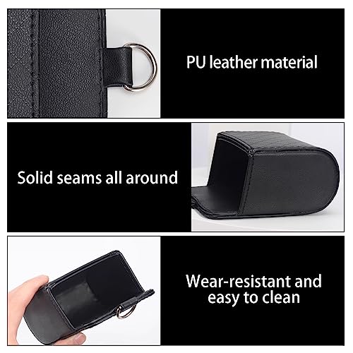 Fogfar 1 PC Car Air Vent Storage Bag, Car Leather Multi-Functional Box, Used for Mobile Phones, Key Racks, Sunglasses Storage Boxes, Suitable for Most Cars (Black)