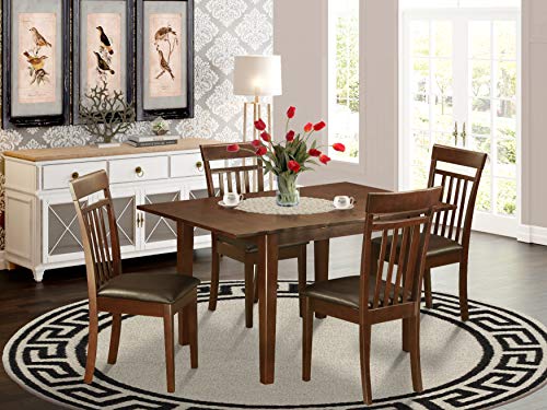 East West Furniture PSCA5-MAH-LC Dining Set, 5-Piece