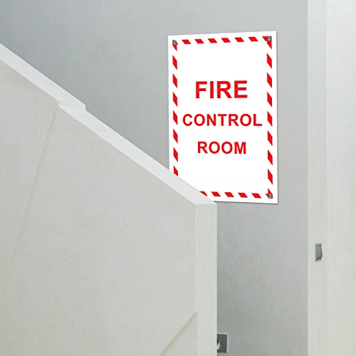 BannerBuzz Fire Control Room Sign with Graphic Aluminum Metal Safety Compliance Sign (24" W X 36" H)