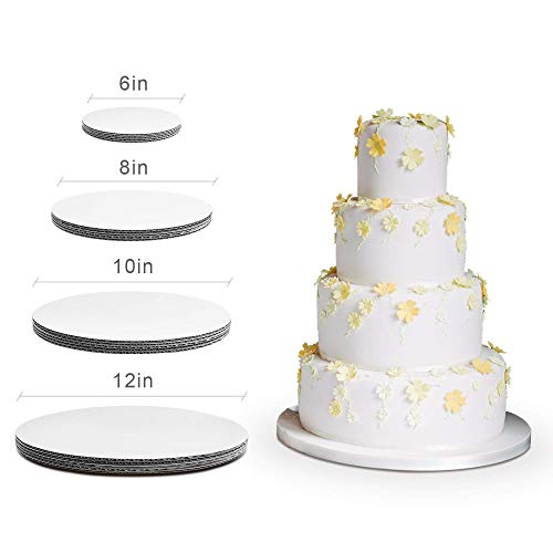 LEGLO Round Greaseproof Cake Boards β White Cake Circle Base, 6/8/10/12 inch, 5 of Each Size