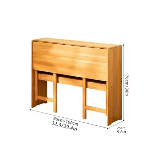 PKLbLr ZTO Store Folding Desk Simple Laptop Table for Home Office, Study Save Space (Tawny, Large)