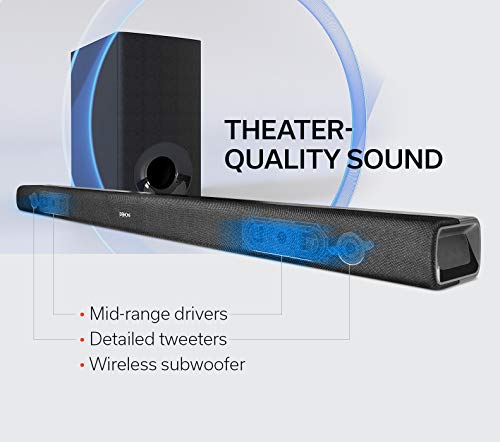 Denon DHT-S316 Home Theater Soundbar System with Wireless Subwoofer | Virtual Surround Sound Technology | Wall-Mountable | Bluetooth Compatibility | Smart & Slim-Profile | Black
