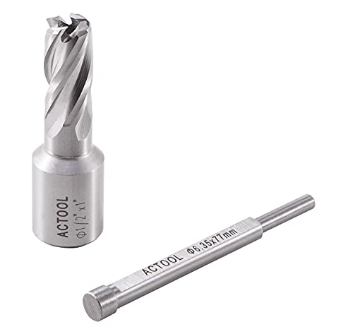 ACTOOL 1/2" Diameter × 1" Depth of Cut HSS ANNULAR Cutter with 3/4'' Weldon Shank