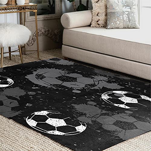 ALAZA Abstract Football Soccer Ball Watercolor Area Rug Rugs for Living Room Bedroom 7' x 5'