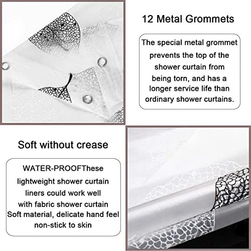 CELBERENA Shower Curtain Liner 72x80 Inchs, PEVA Bathroom Plastic Shower Curtains Waterproof Decor Farmhouse Shower Curtain Set with 12 Pack Plastic Hooks
