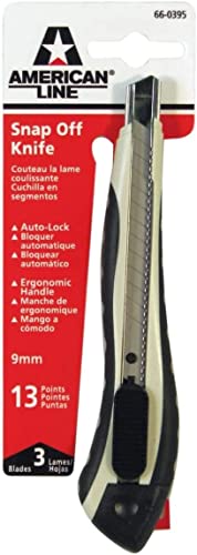 American Line 13-Point 9mm Retractable Snap-Off Knife with Auto-Locking Slider and Ergonomic Handle - Case Pack, (60 Knives with Blades) - 66-0395