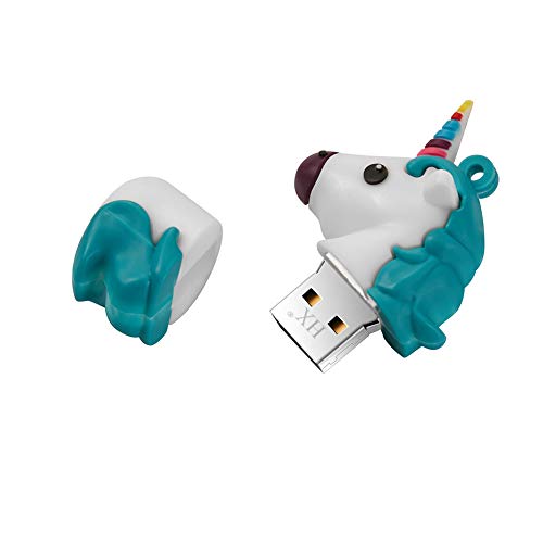 USB Flash Drive, 8GB / 16GB / 32GB / 64GB Cute Silicone USB 2.0 USB Memory Stick Data Storage Pendrive Thumb Drives (64GB, Blue Unicorn)