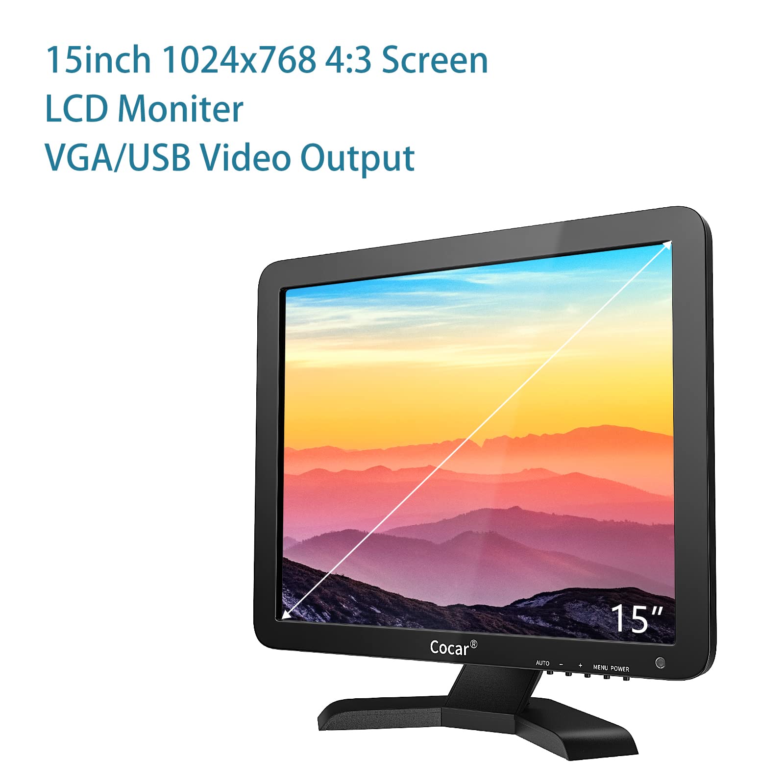 Cocar 15 inch Touchscreen Monitor, LCD Touch Screen Monitor 1024x768 Resolution VGA Input for PC/Office/Retail/Restaurant/Bar/Warehouse/Pos Touchscreen Monitor