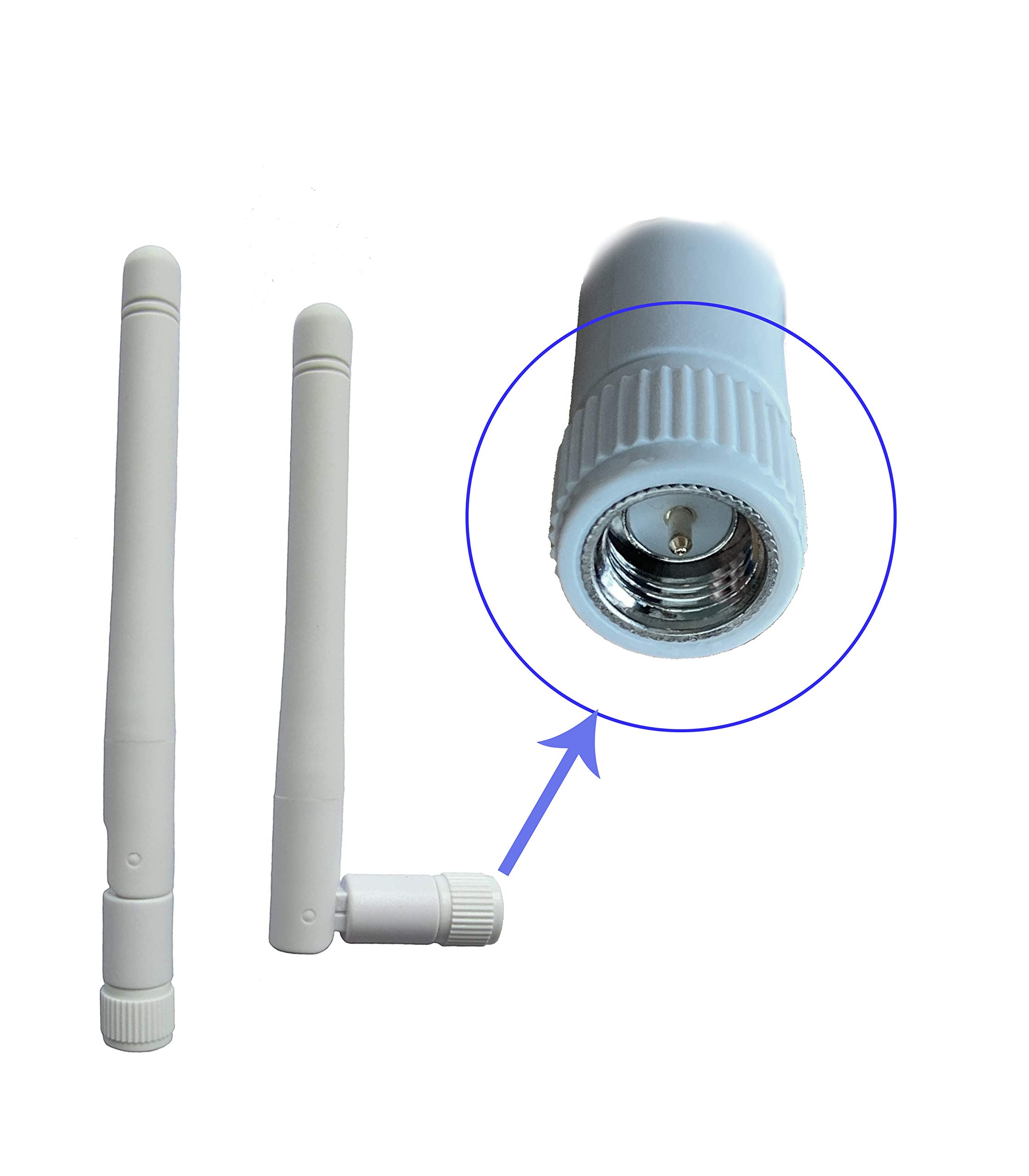 bestkong 2 Pcs 2.4GHz 3dBi Omni WiFi SMA Male Antenna White Color for Wireless Router 11cm