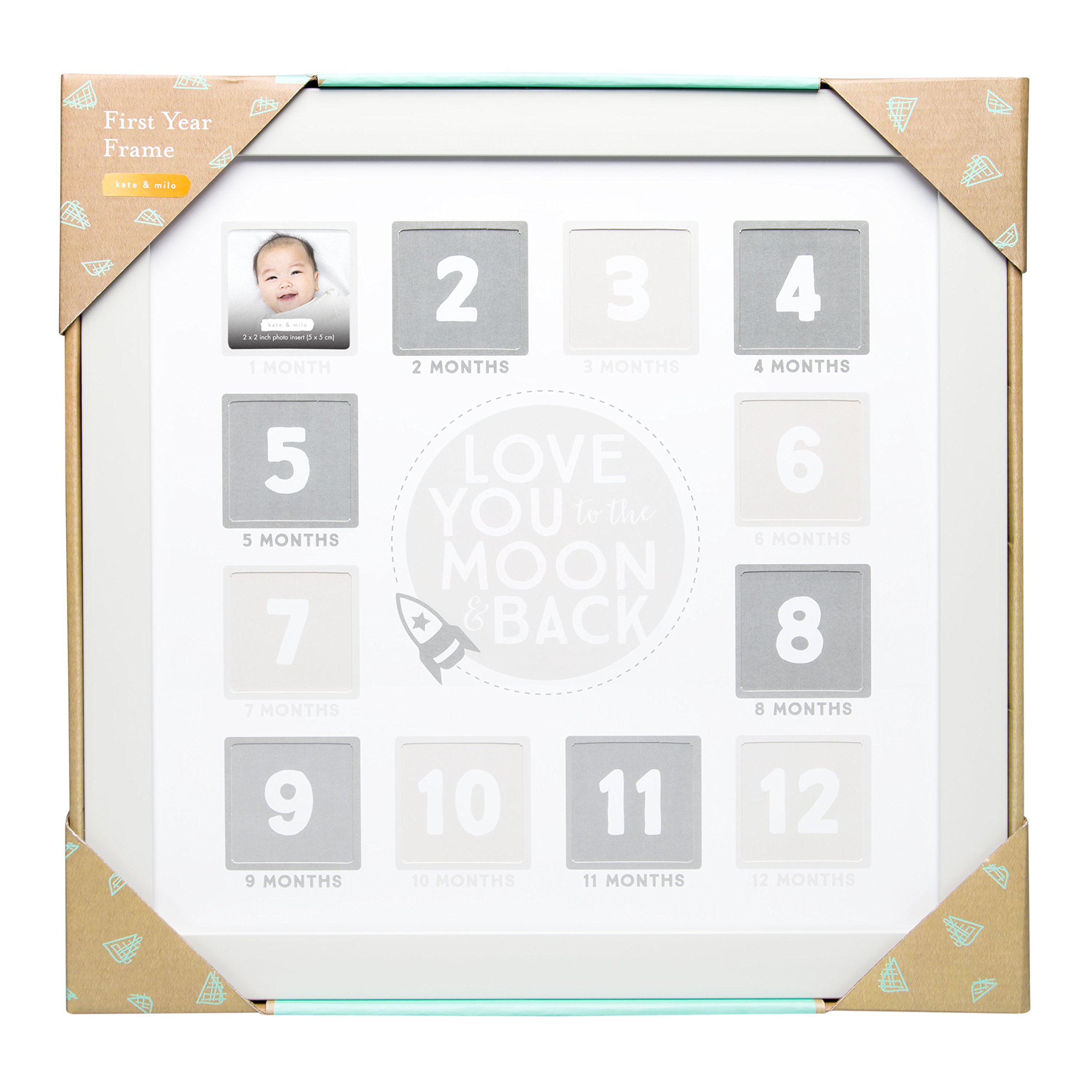 Kate & Milo Deluxe Collage Frame, Little Man Baby Cave Baby Boy Nursery Wall Décor, Babyprint Keepsake