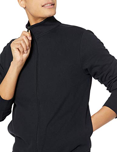 Amazon Essentials Men's Lightweight French Terry Full-Zip Mock Neck Sweatshirt, Black, Small