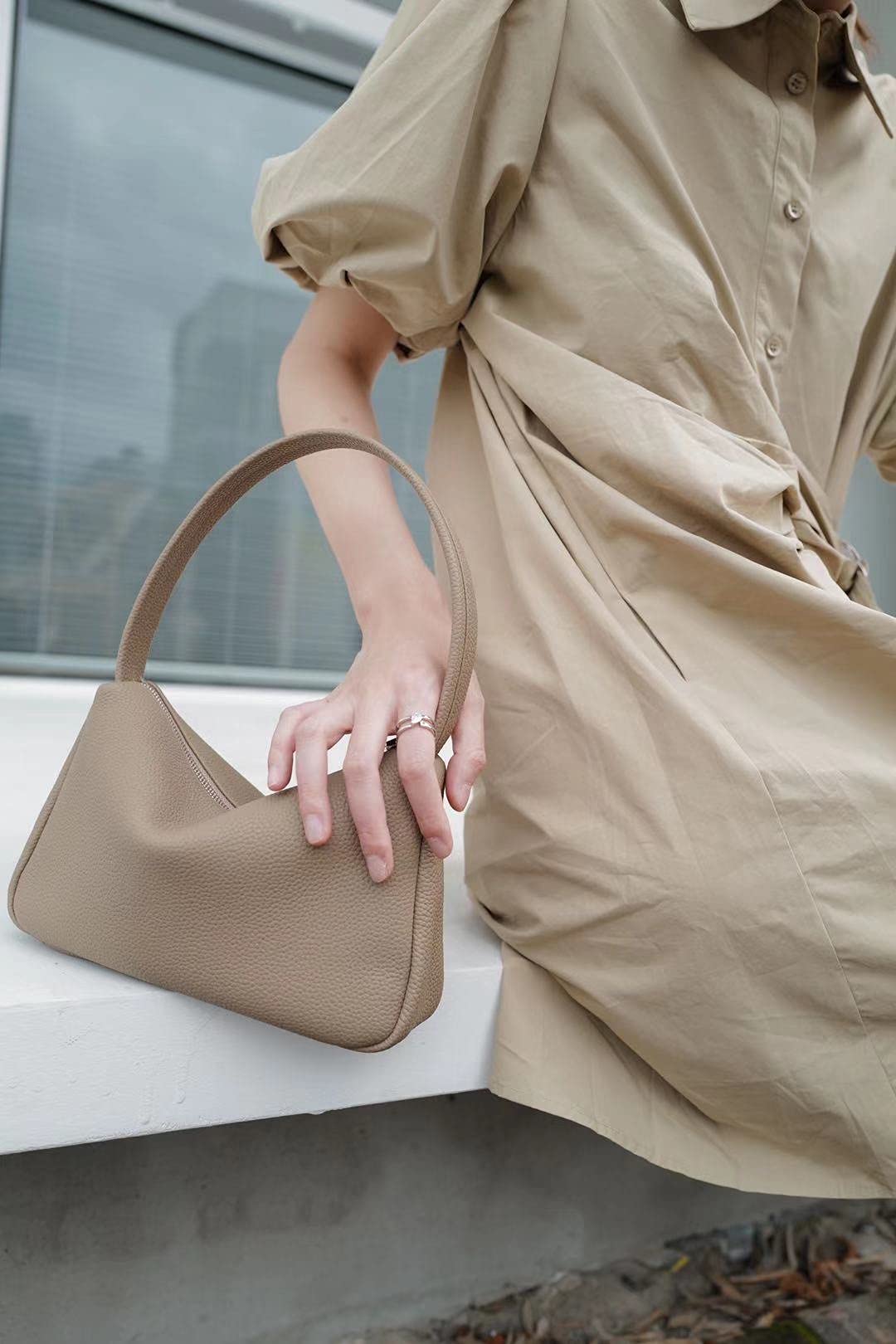 Daiblueland Small Leather Shoulder Bag For Women Premium Top Handle Tote Purse With Zipper Closure