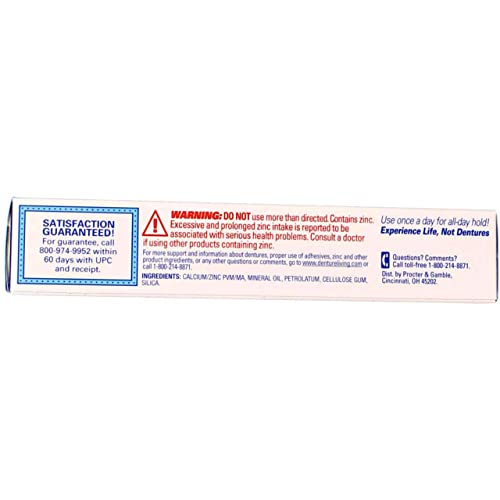 Fixodent, Denture Adhesive Cream, Free of Flavors & Colors, 2.4 Ounce