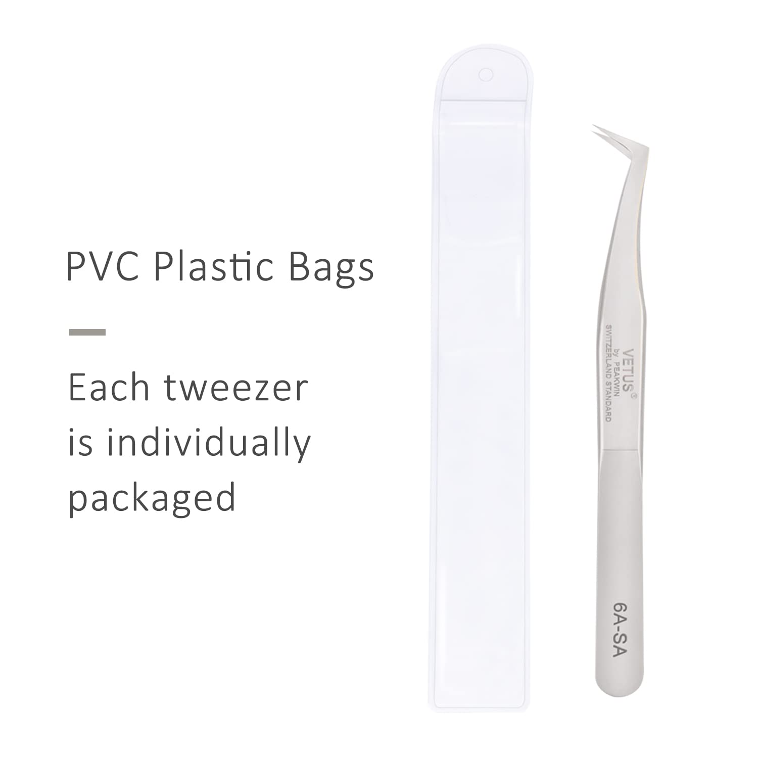 EMEDA Eyelash Extension Tweezers for Volume Lashes Professional Precision Stainless Steel VETUS 6A-SA Mega Curved Tips Flat Tweezer Tools for Individual Eye Lash Extensions Fan Supplies