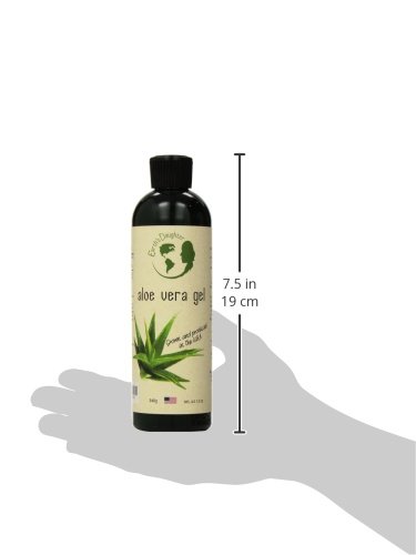 Earth's Daughter Organic Aloe Vera Gel from 100% Pure and Natural Cold Pressed Aloe β Moisturizes - Great for Face - Hair- Sunburn - Aftershave - Bug Bites - 12 oz.