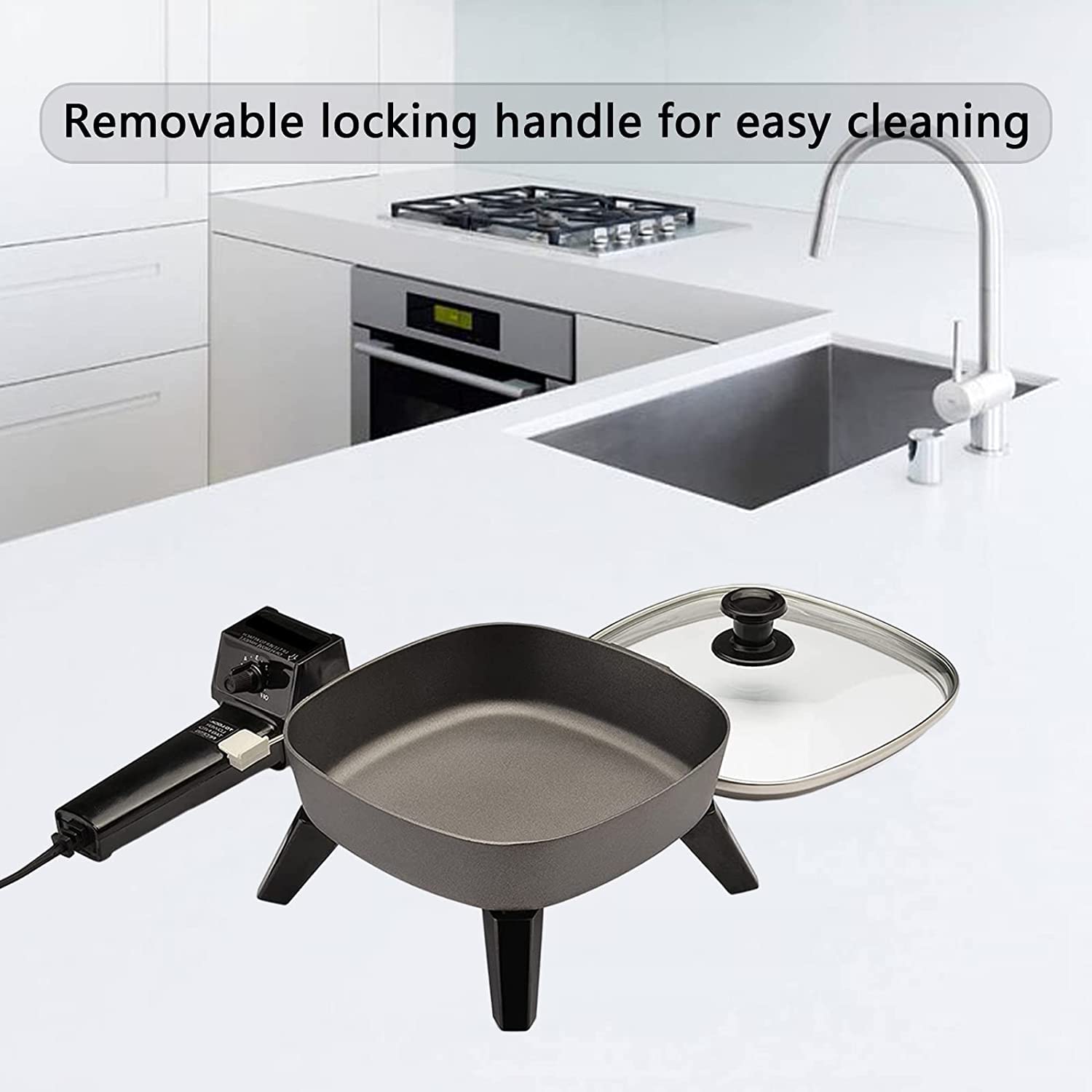 6-inch Small Electric Skillet - with glass lid - Serves 1 to 2 People