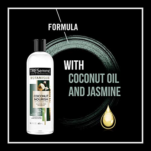TRESemmé Botanique Coconut Nourish Shampoo for Dry, Frizzy Hair - 92% Derived Natural Materials, Professional Performance, 16 Fl Oz (Pack of 4)
