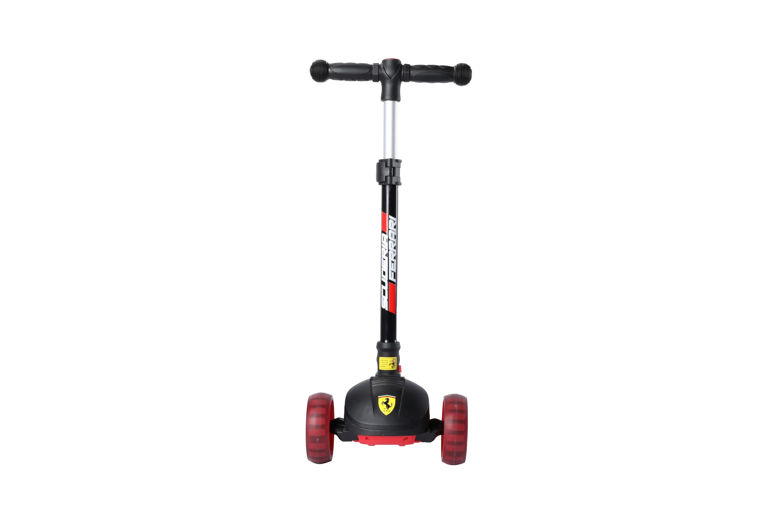 DAKOTT Ferrari Three Wheeled, Lean-to-Steer, Fold-to-Carry Italian-Designed Ferrari Scooter for Kids with Motion-Activated Light-Up Wheels for Ages 3-12 Years Old