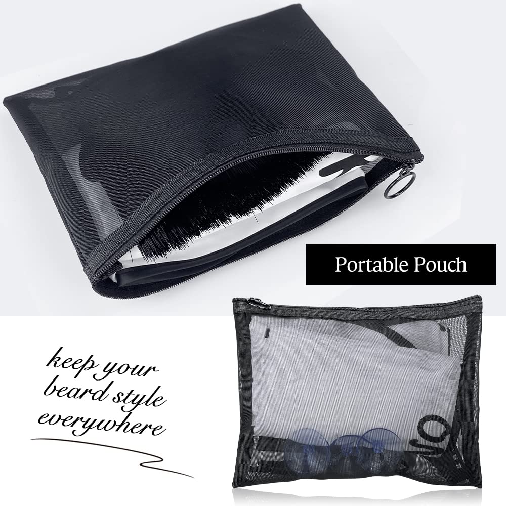 Beard Cape Apron, Beard Apron Bib, Beard Hair Catcher for Men's Shaving Trimming with Straight Razor and Blades, Suction Cups, Scissors, Cleaning Brush, Portable Pouch, Gift for Husband Boyfriend Men
