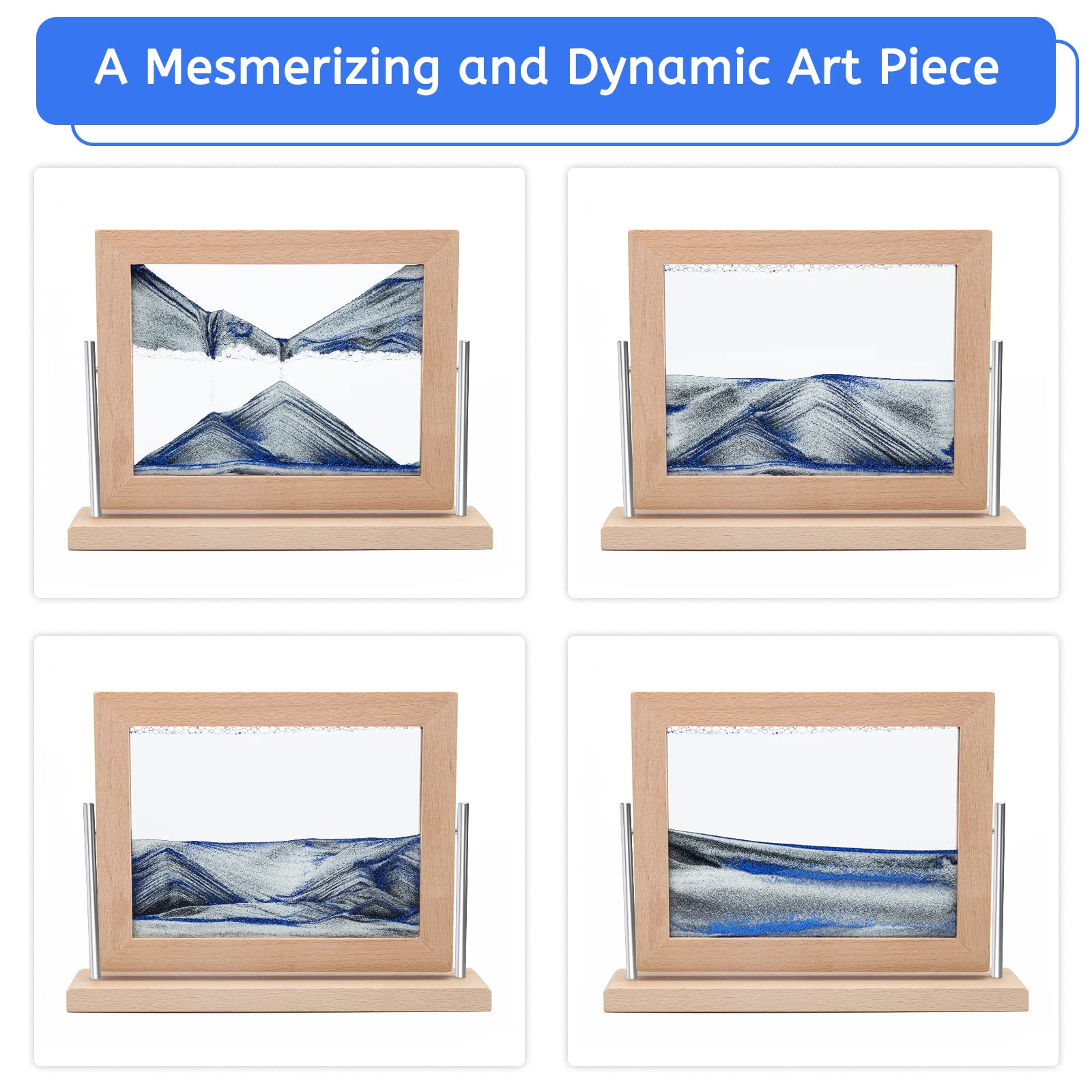 Coitak Moving Sand Art Picture, Dynamic Sand Picture, Desktop Moving Sand Art for Home Decor and Office