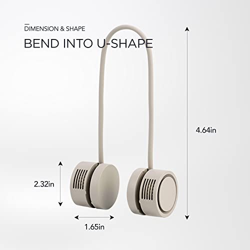 Bladeless Neckband Rechargeable Portable Fan - Rolling Grey